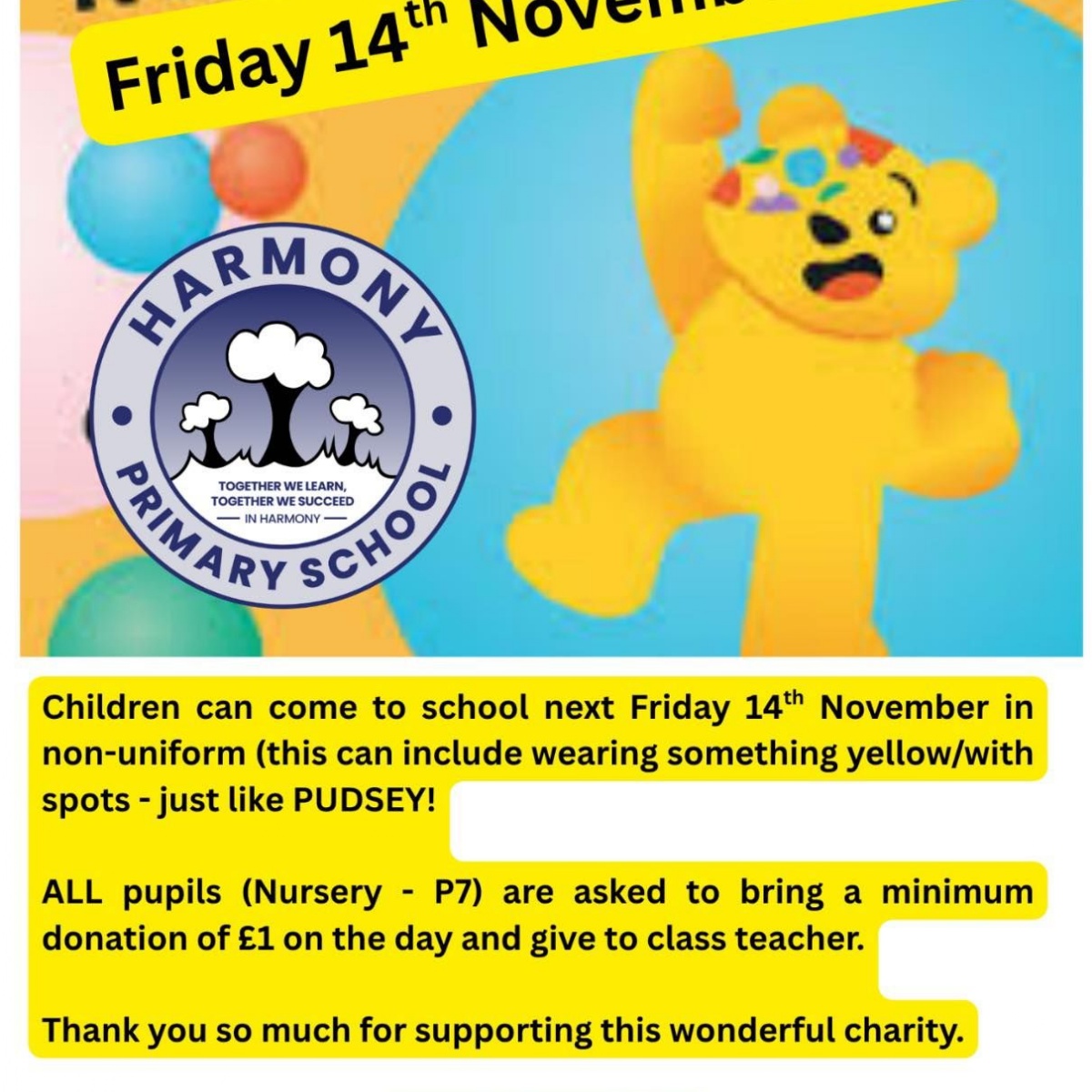 Harmony Primary School - Children in Need